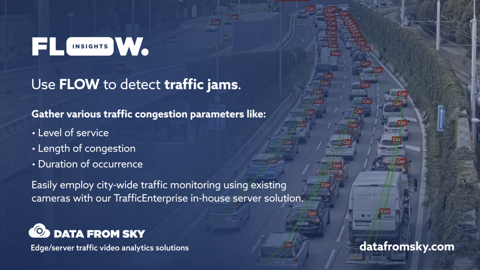 Traffic jam traffic data gathering with FLOW - DataFromSky