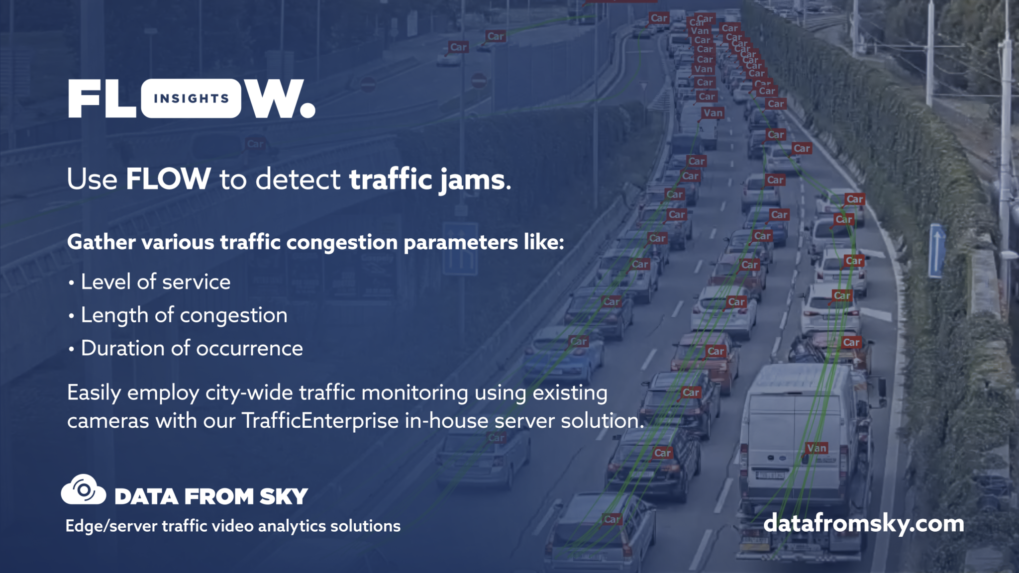 Traffic jam traffic data gathering with FLOW - DataFromSky