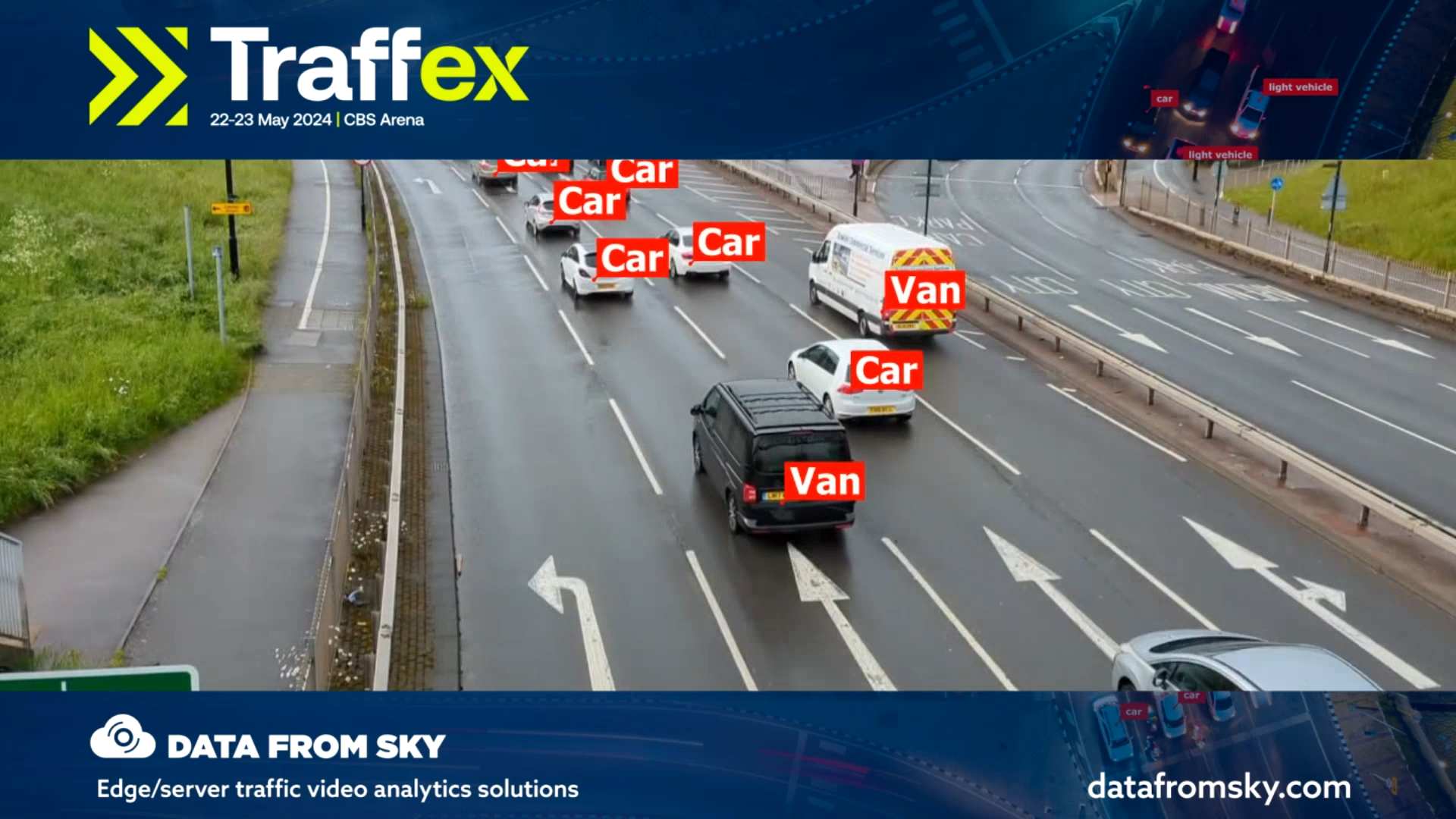This is the the current traffic in front of Traffex UK - DataFromSky
